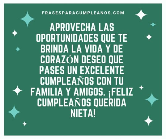 Felicitaciones de cumpleaños para nieta - frasescumple